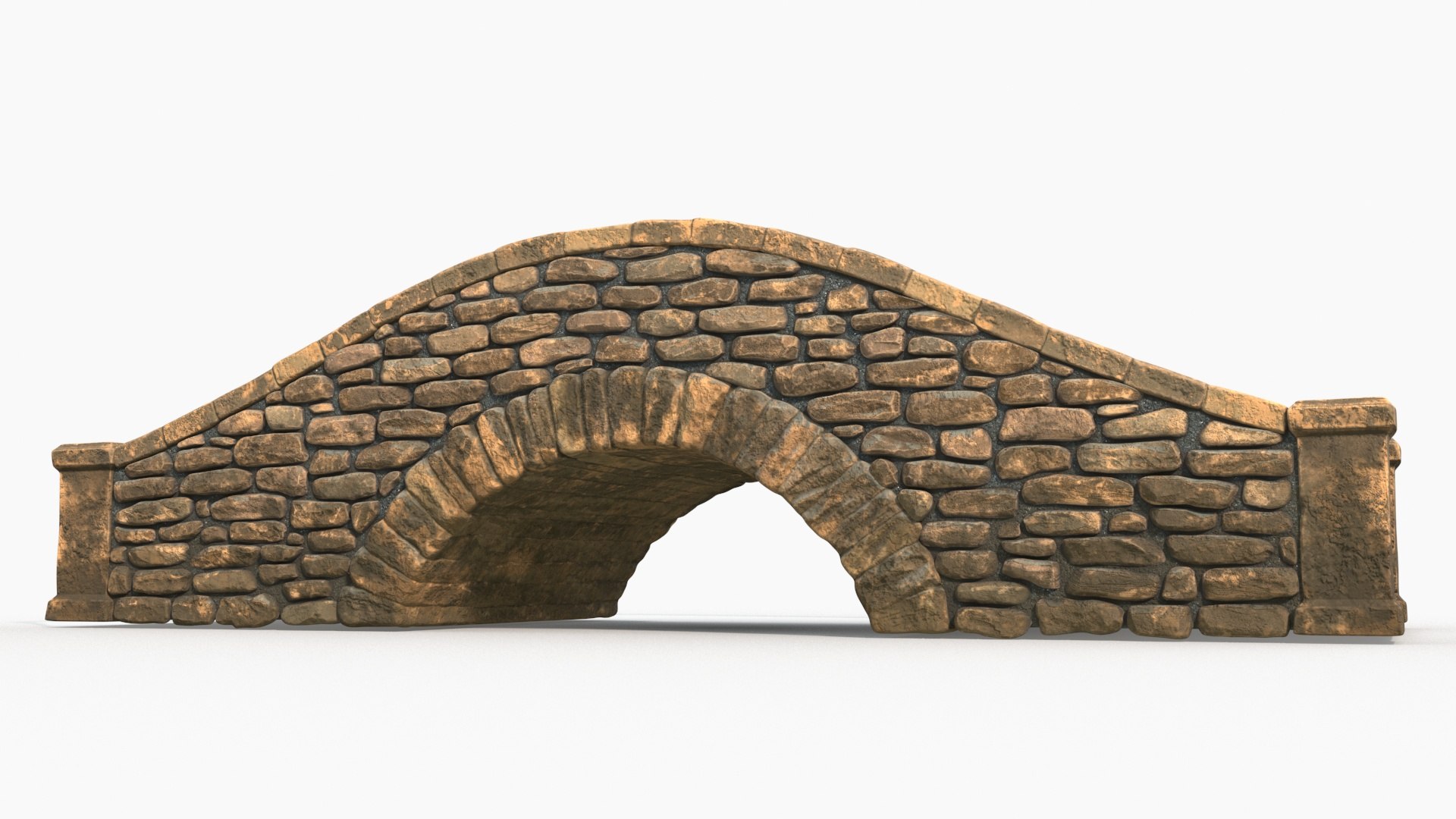 3D Small Stone Arch Bridge Brown - TurboSquid 2259025