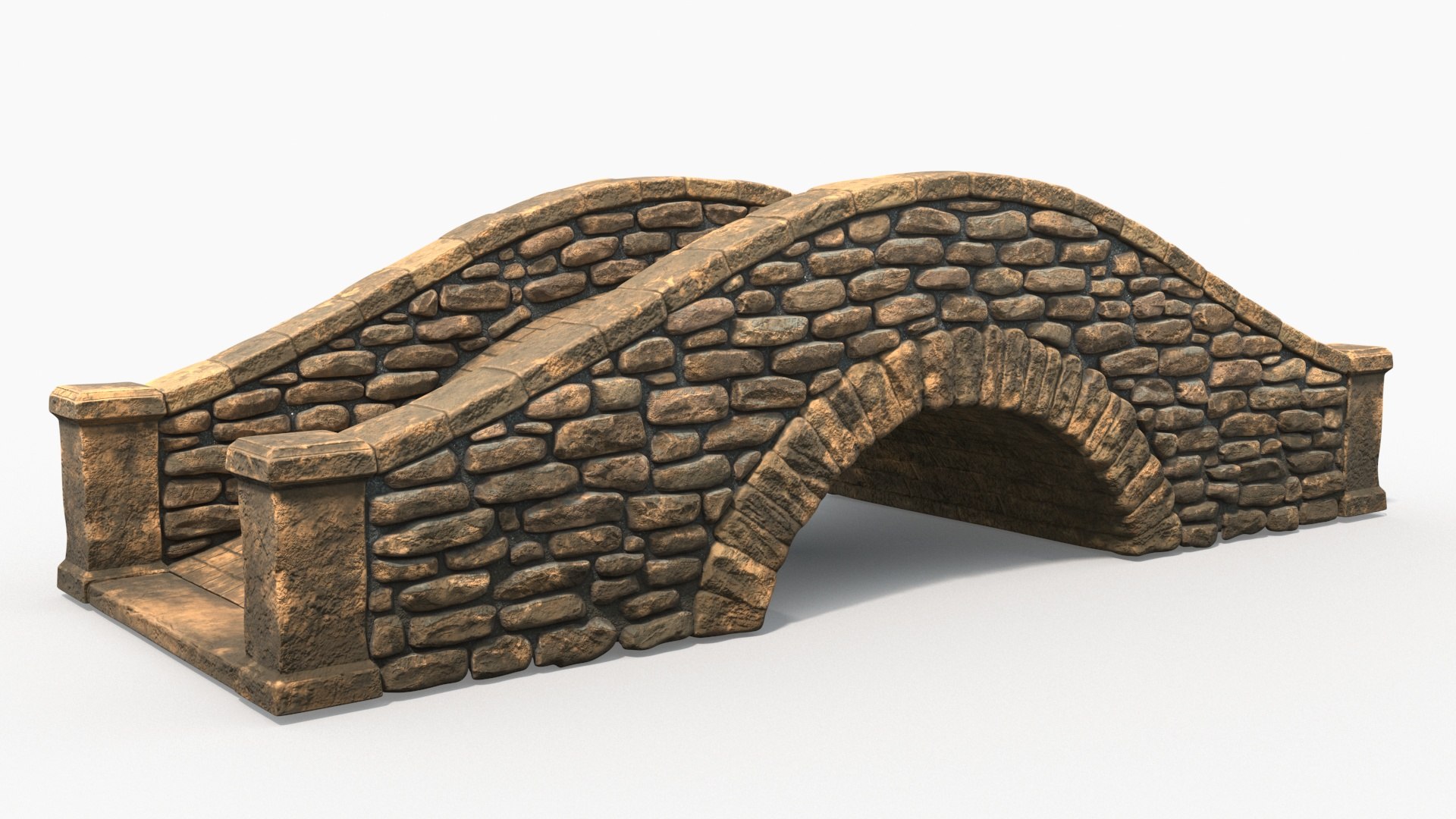 3D Small Stone Arch Bridge Brown - TurboSquid 2259025