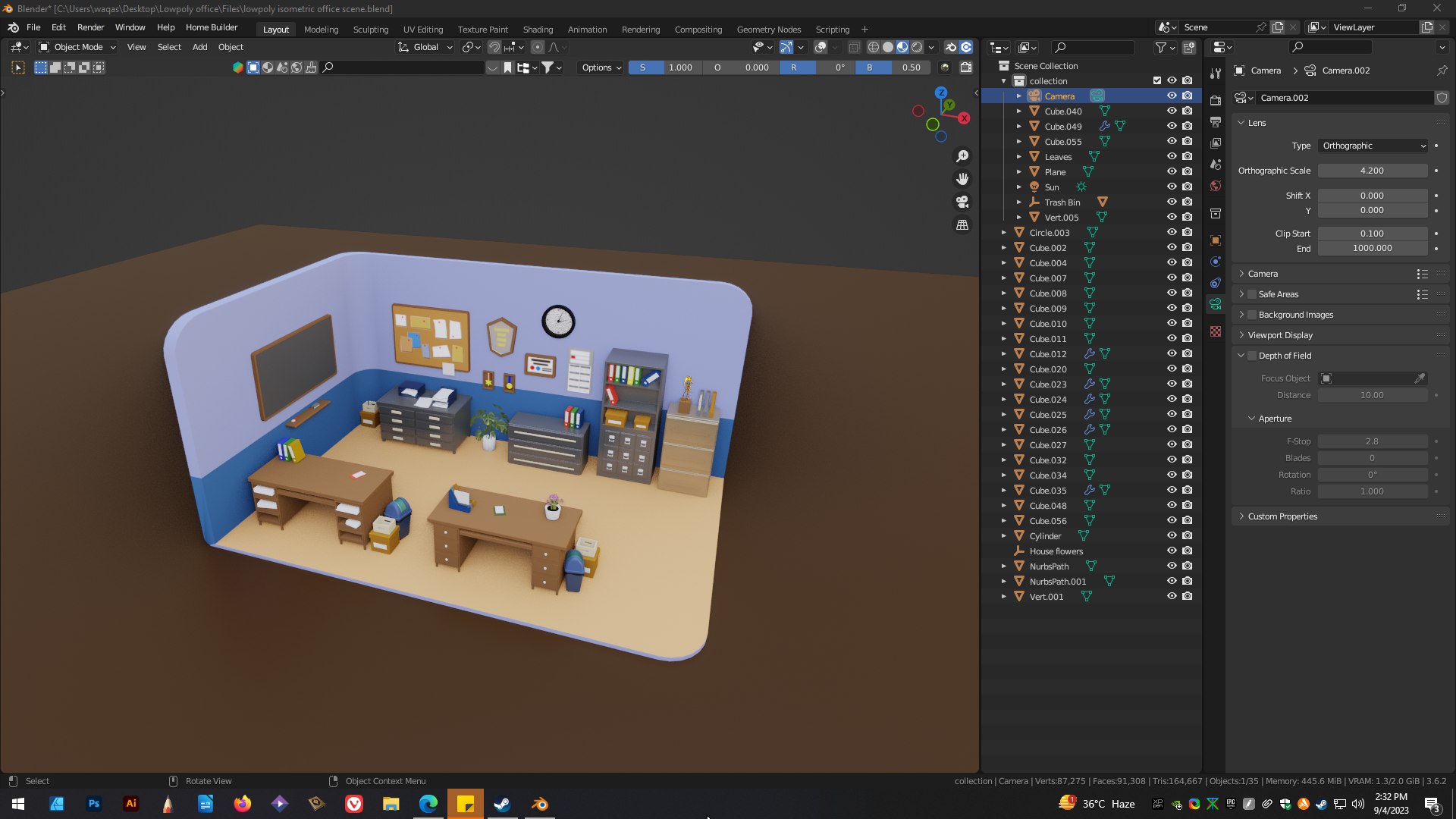 3D Isometric Office Scene - TurboSquid 2120941