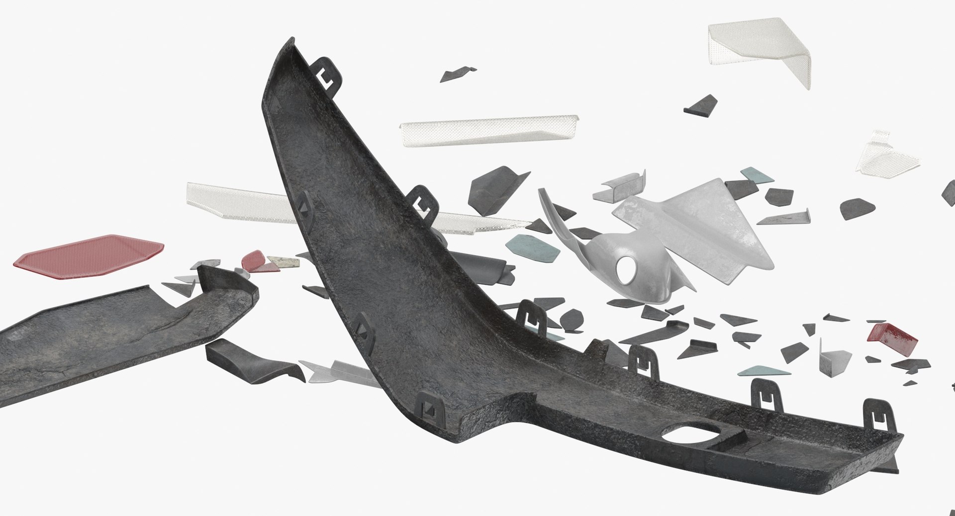 Damaged Car Pieces 3D Model - TurboSquid 1869090