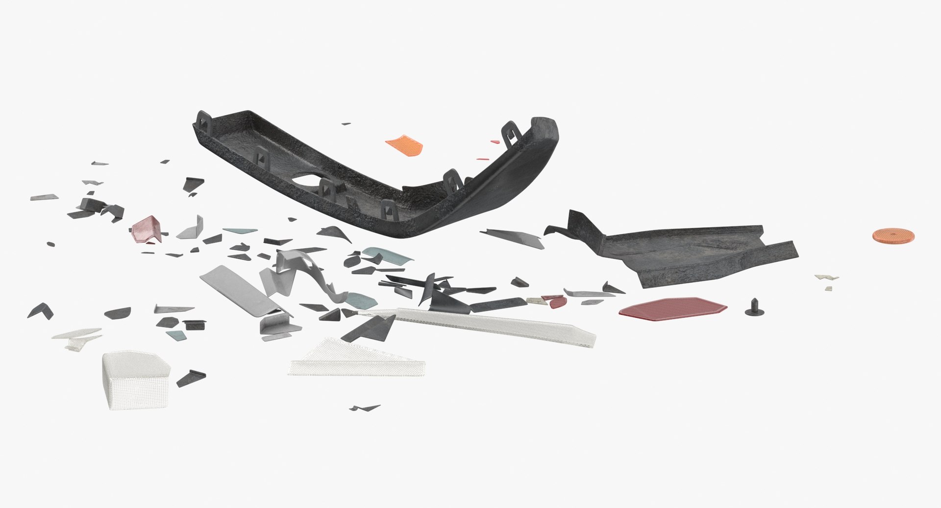 Damaged Car Pieces 3D Model - TurboSquid 1869090