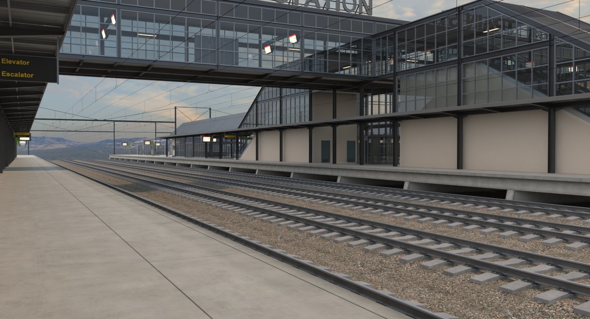 3D Model Train Station - TurboSquid 1350856
