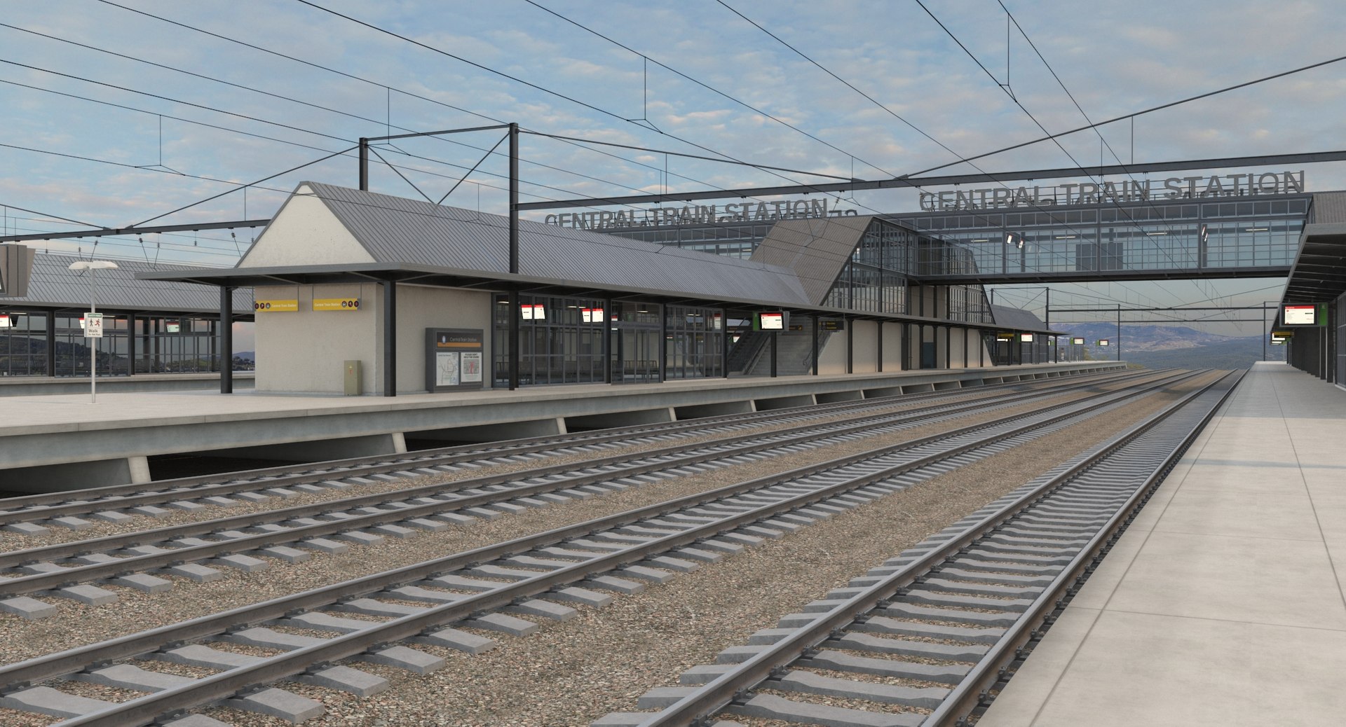 3D Model Train Station - TurboSquid 1350856