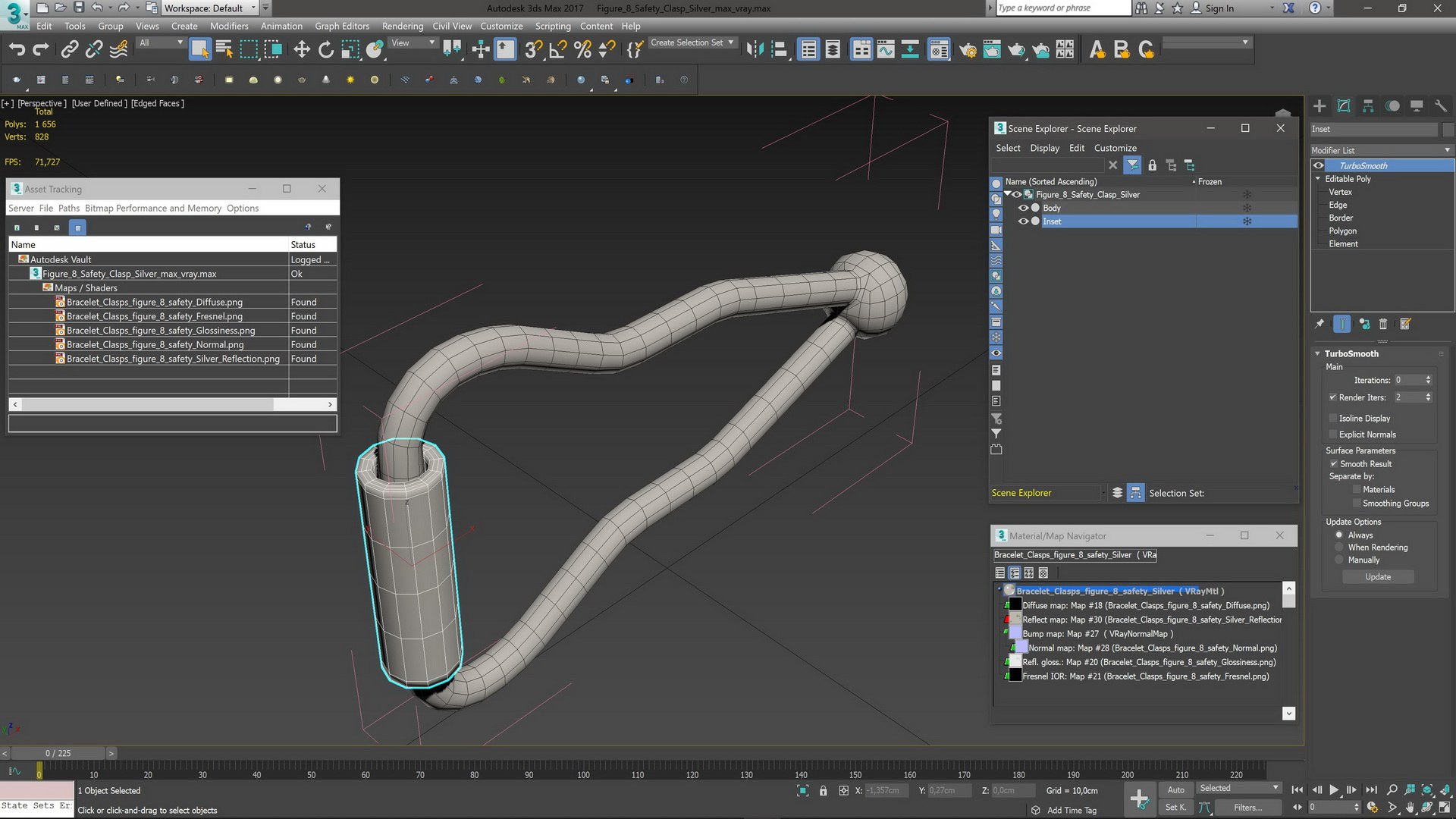 3D Figure 8 Safety Clasp Silver - TurboSquid 2122359