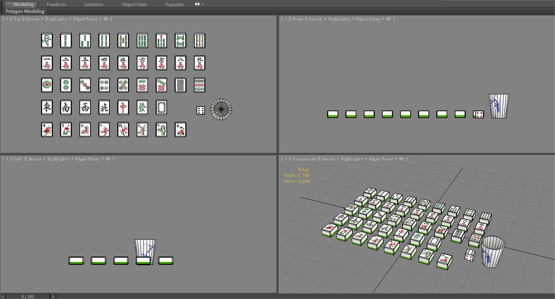 Mahjong And Dice Low-poly 3D Model 3D - TurboSquid 2111951