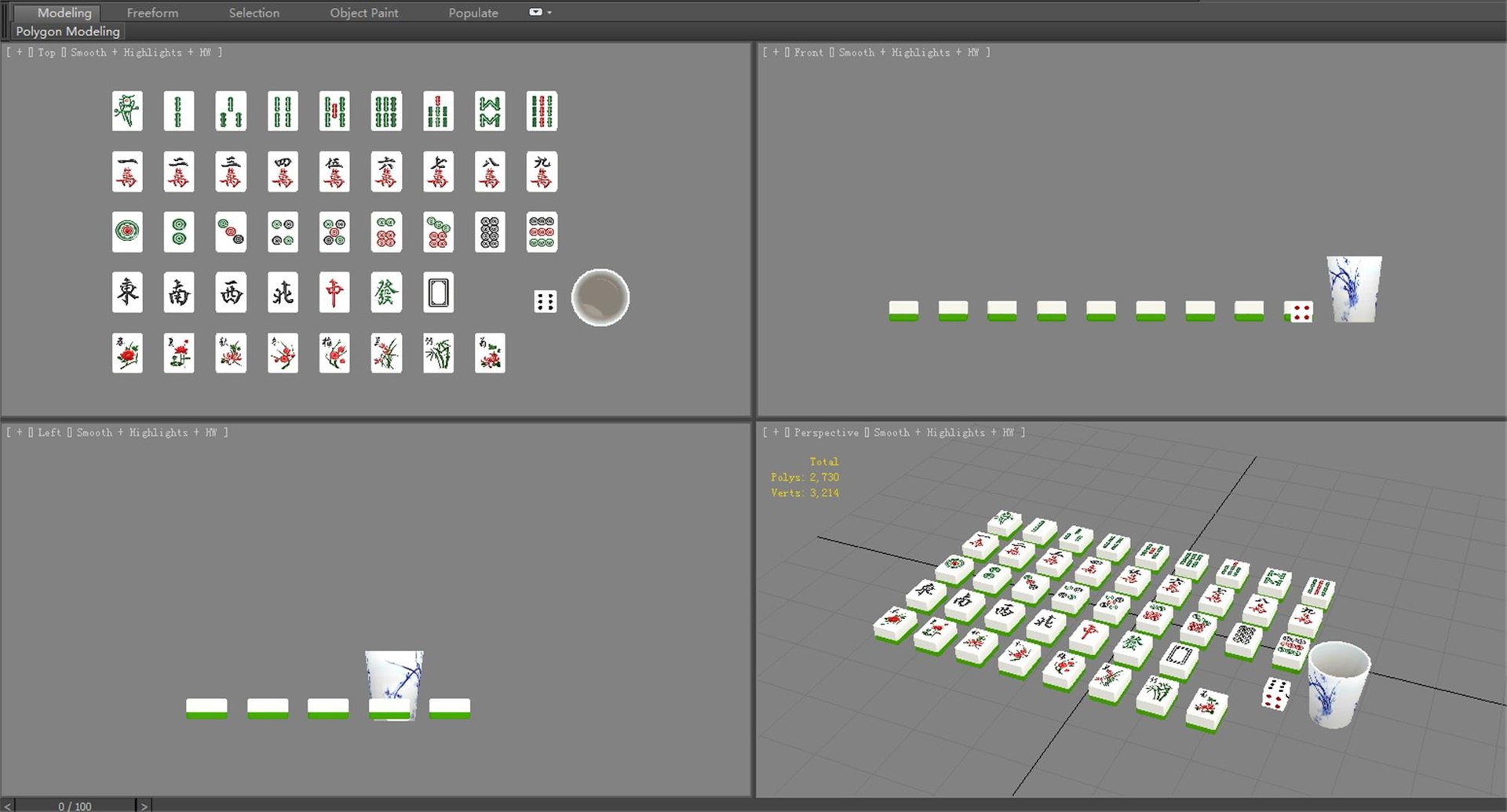 Mahjong And Dice Low-poly 3D Model 3D - TurboSquid 2111951