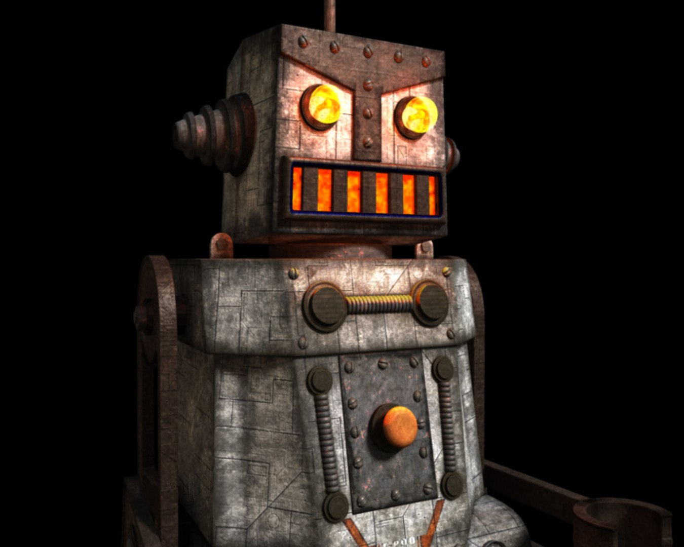 3d retro robot