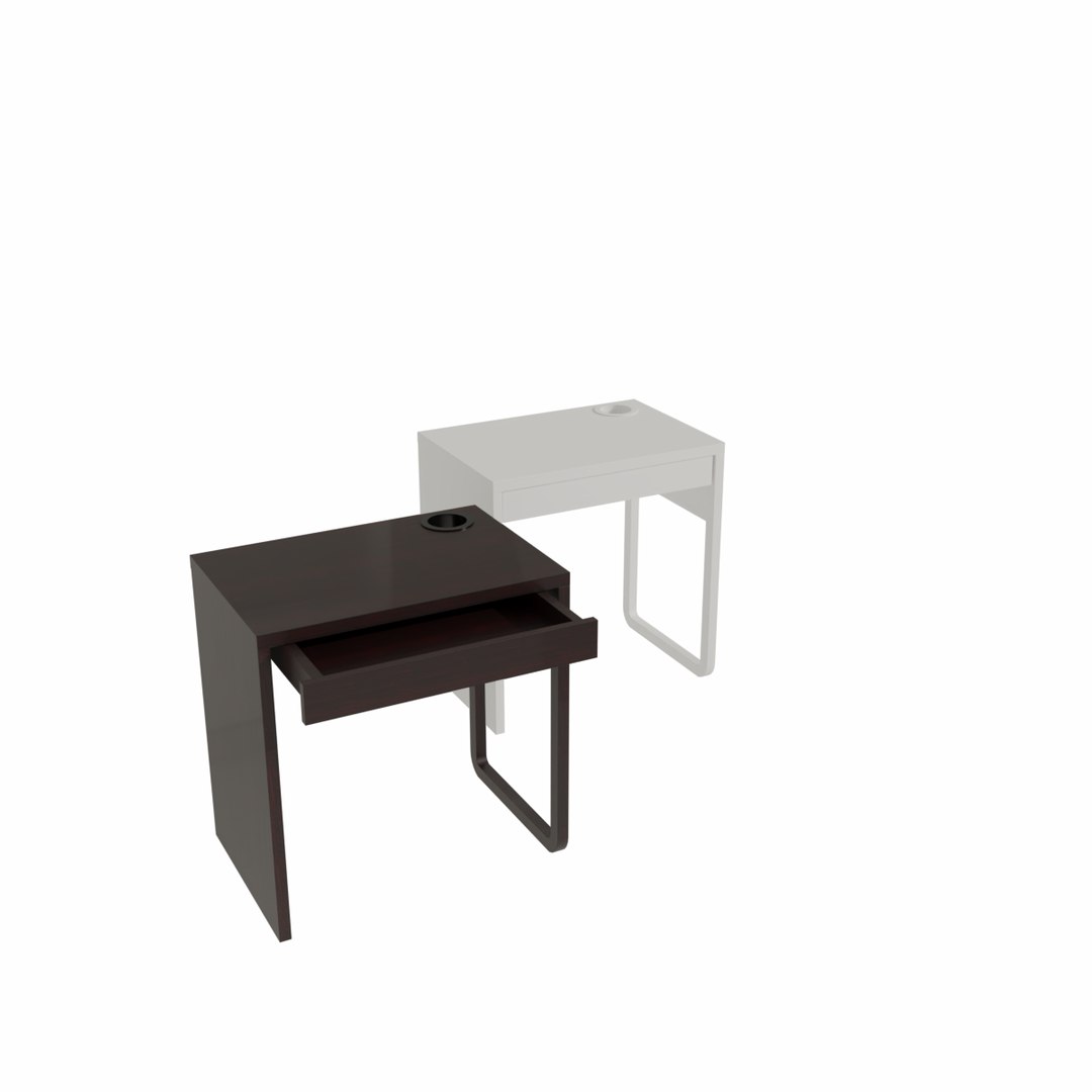 MIKE desk 73x50 cm white model - TurboSquid 2060542