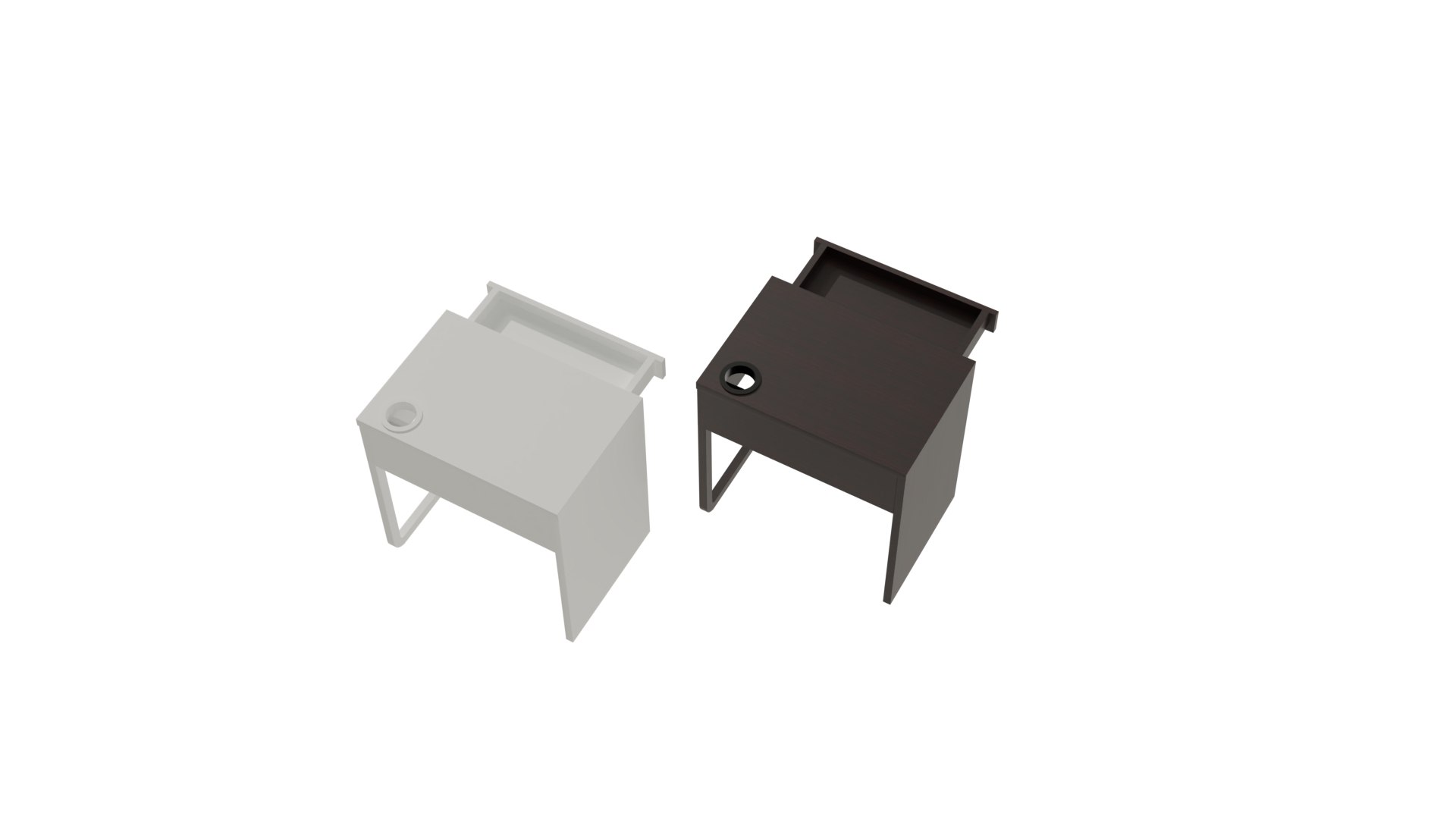 MIKE Desk 73x50 Cm White Model - TurboSquid 2060542
