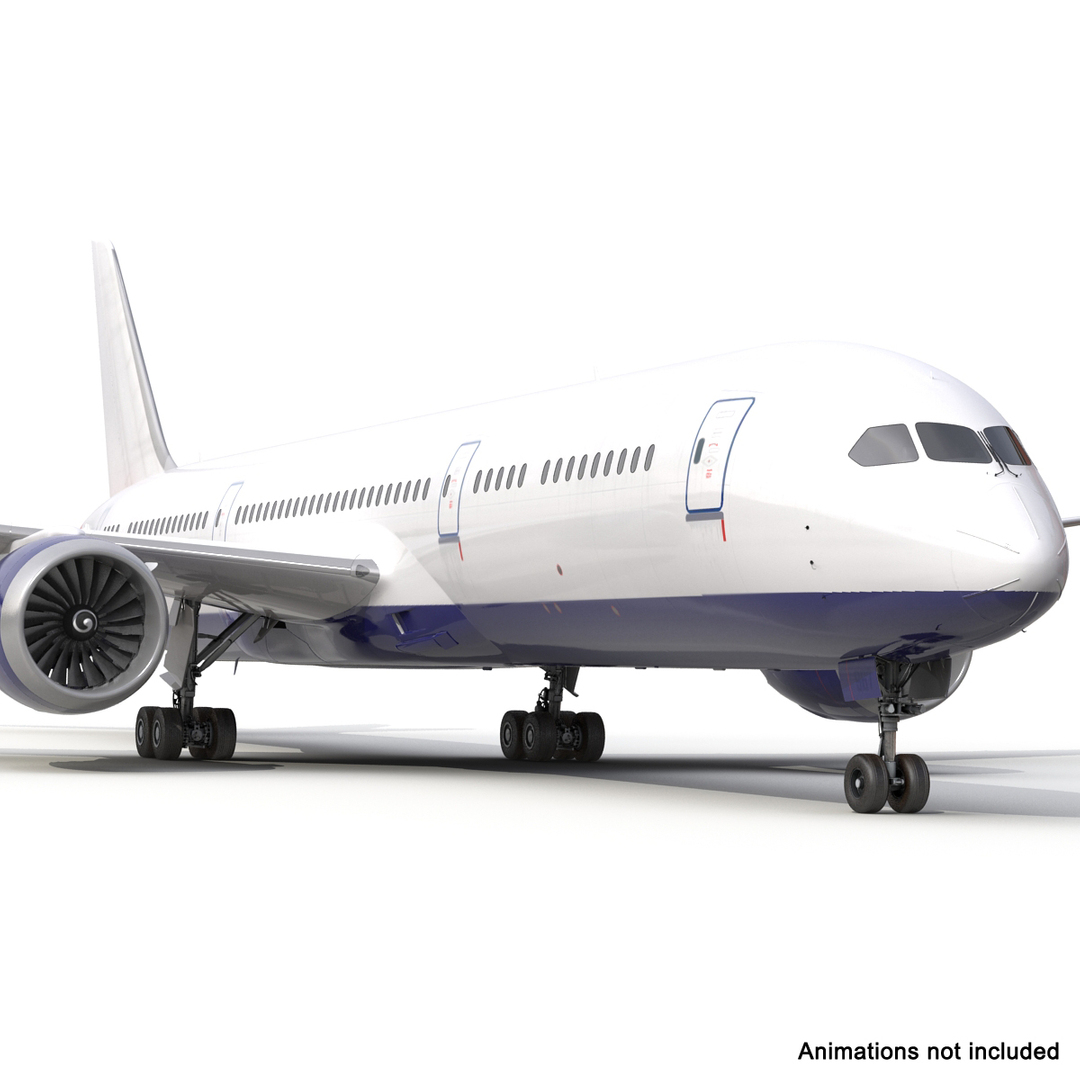 boeing 787-9 generic rigged 3d model