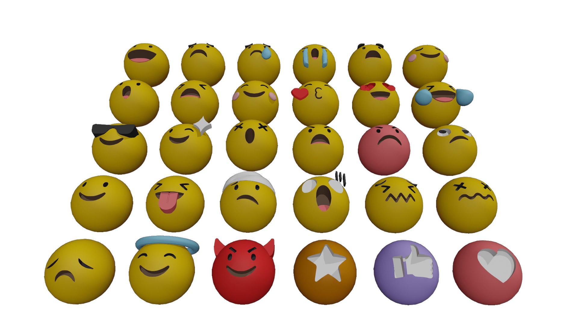 3D 30 Emoji Pack Model - TurboSquid 2281145