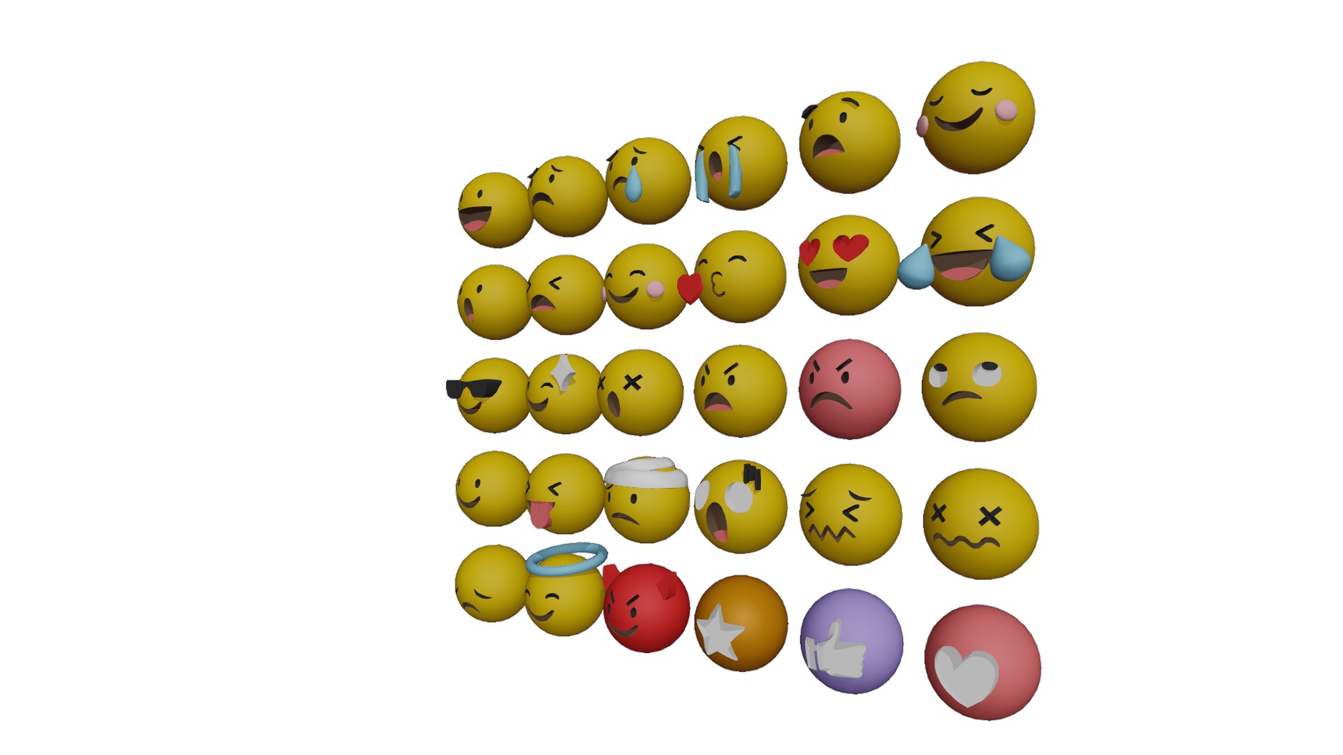 3D 30 Emoji Pack Model - TurboSquid 2281145