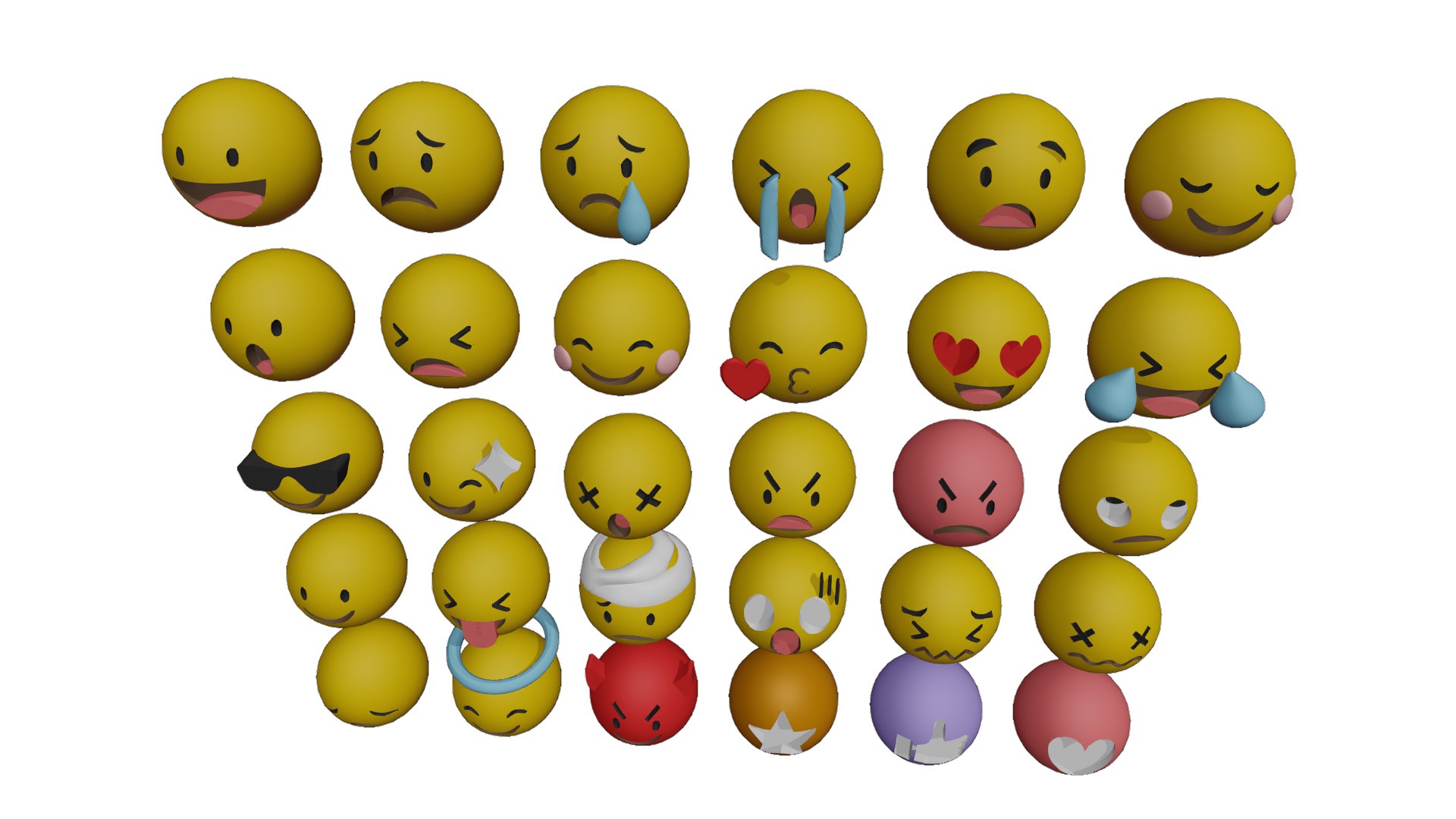 3D 30 Emoji Pack Model - TurboSquid 2281145