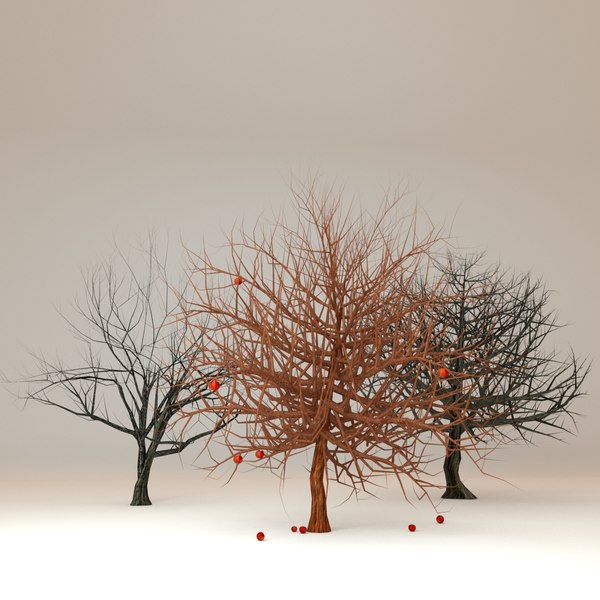 3d model winter trees