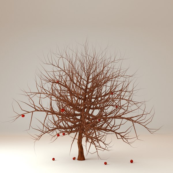 3d model winter trees