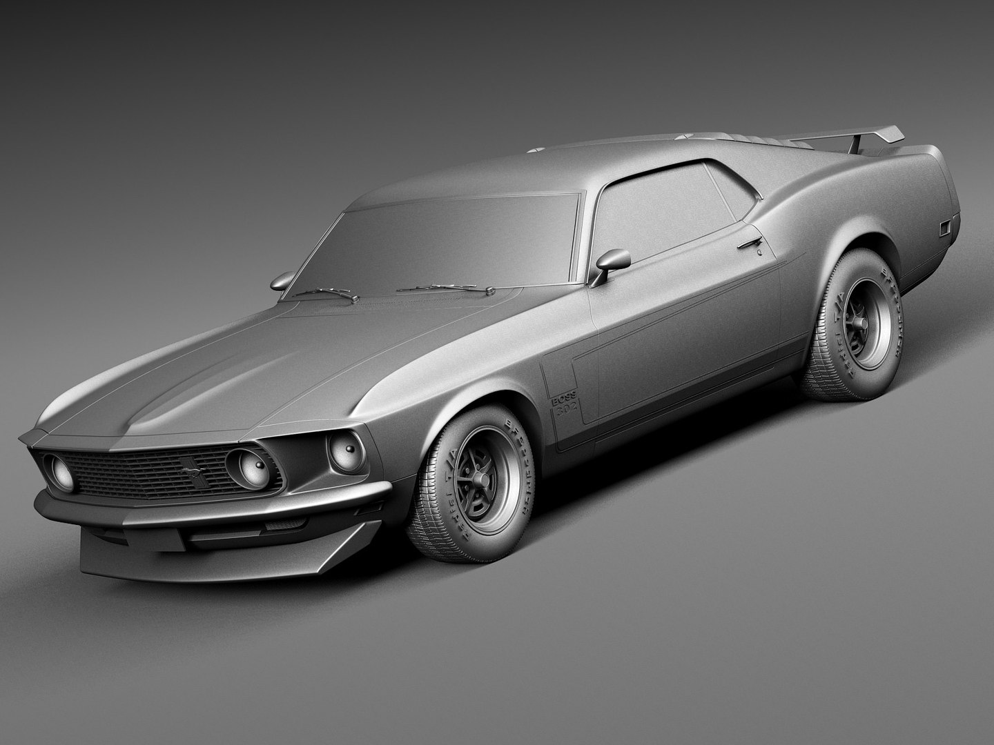 302 Boss Mustang 3d Model