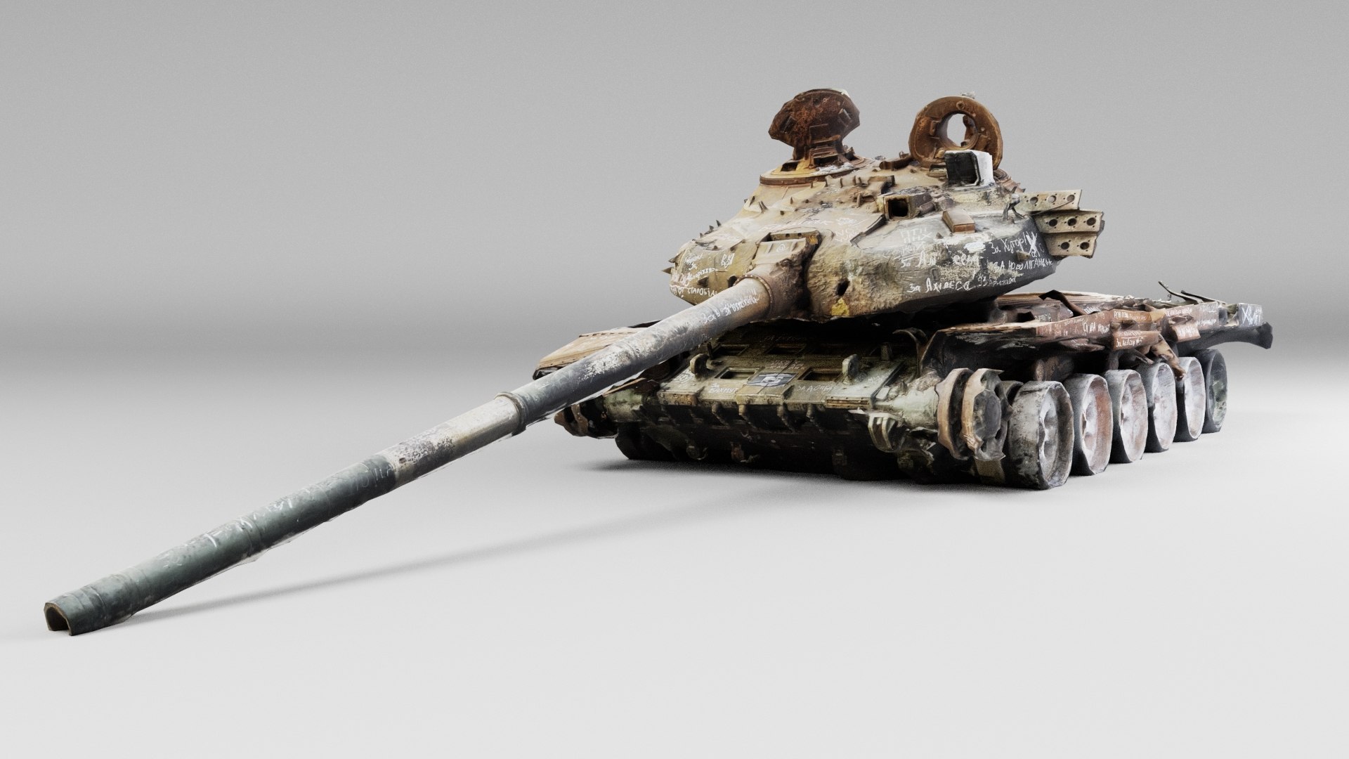 3D Destroyed T-72 Tank Model - TurboSquid 2123521