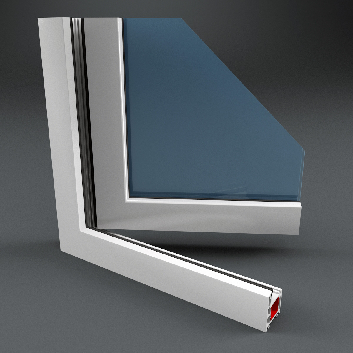 plastic window cutaway 3d obj