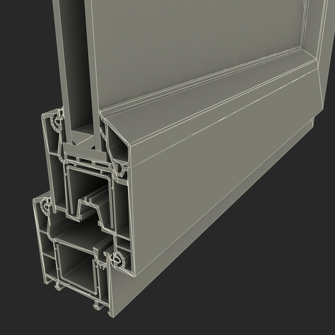 plastic window cutaway 3d obj