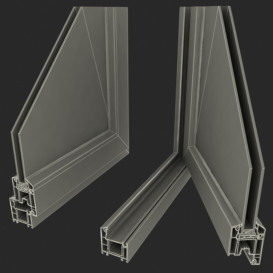 Plastic Window Cutaway 3d Obj