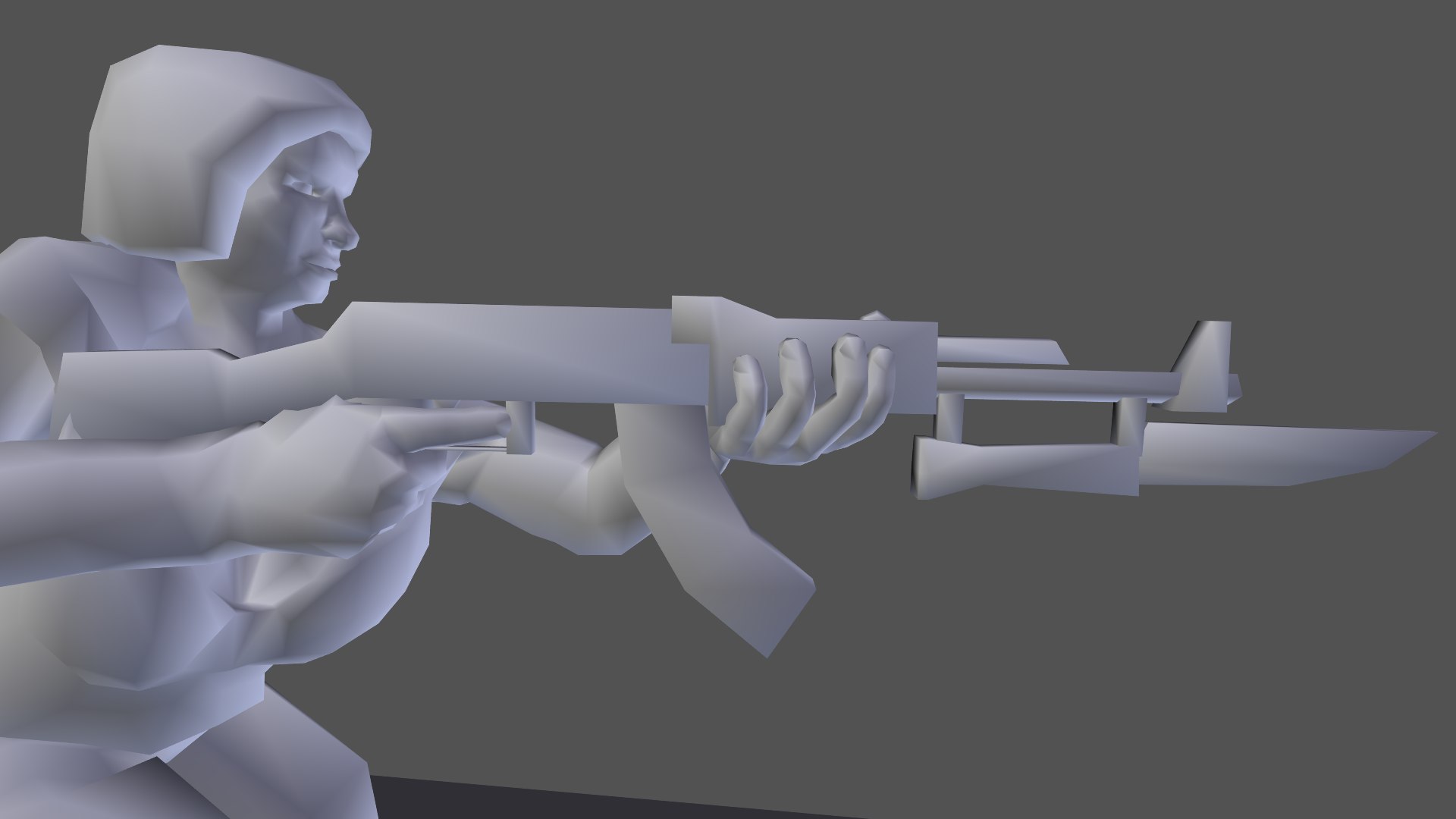 3ds max woman gun character
