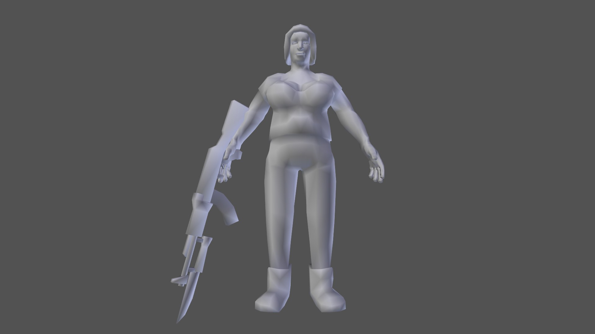 3ds max woman gun character