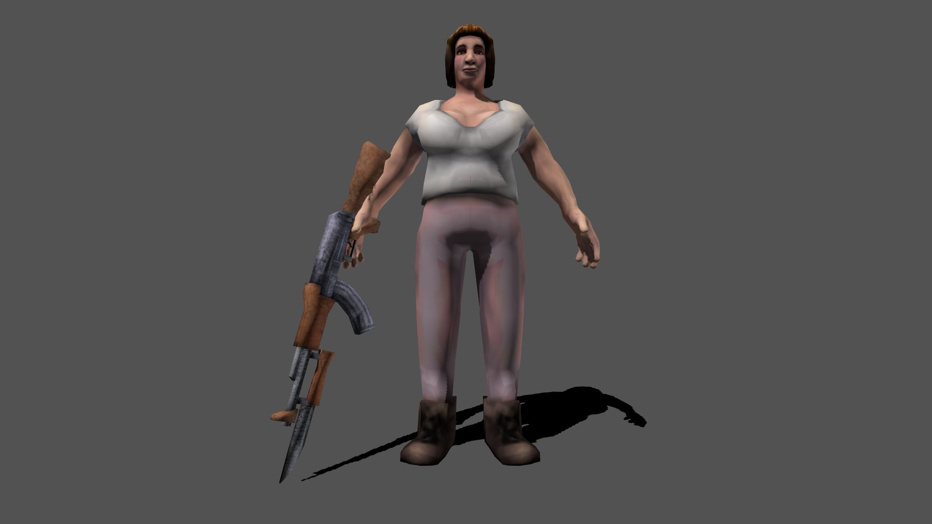 3ds max woman gun character