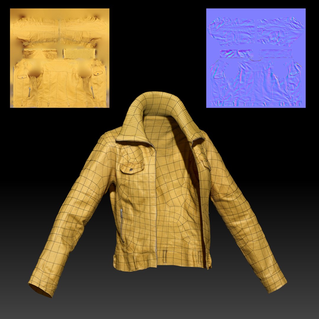 obj yellow leather jacket