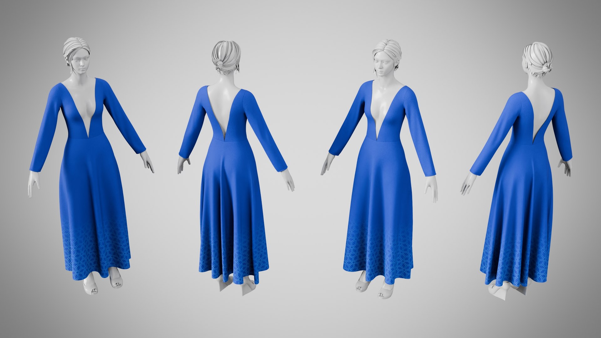 3D Dress 35 Egyptian Blue - TurboSquid 2519248