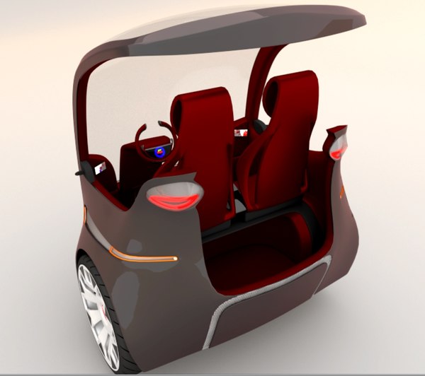 wheeled concept car 3d model