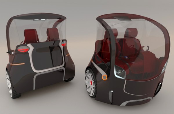 wheeled concept car 3d model