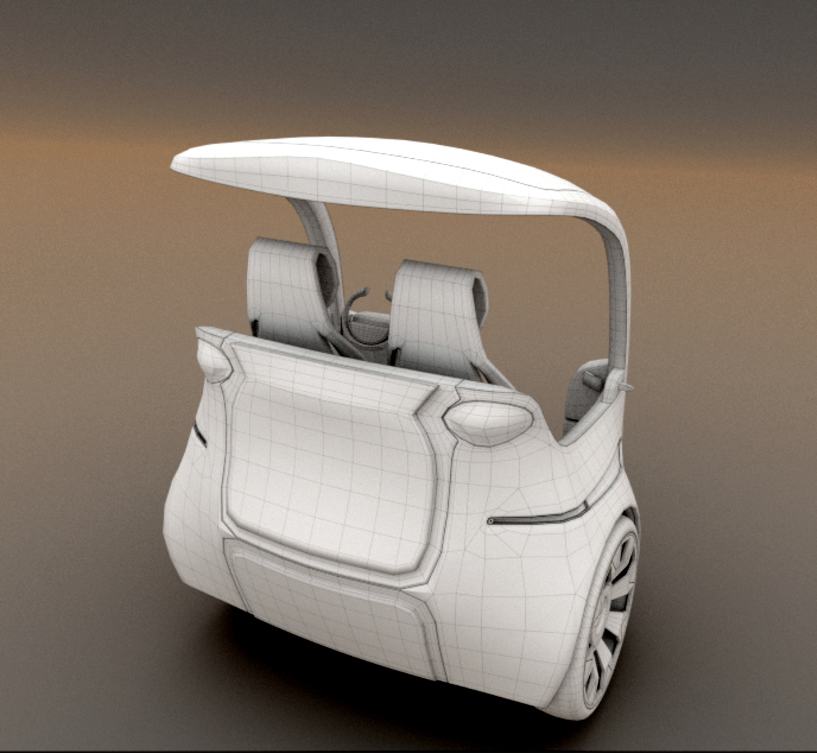 wheeled concept car 3d model