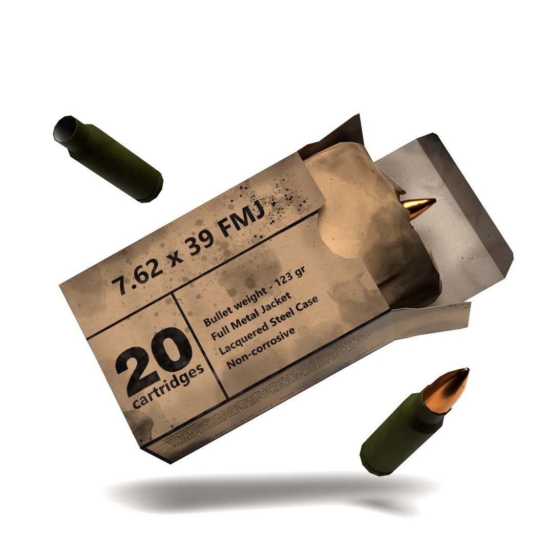 Ammunition Box 7 62x39 FMJ For AK SKS RPD 2 3D Model - TurboSquid 2156453