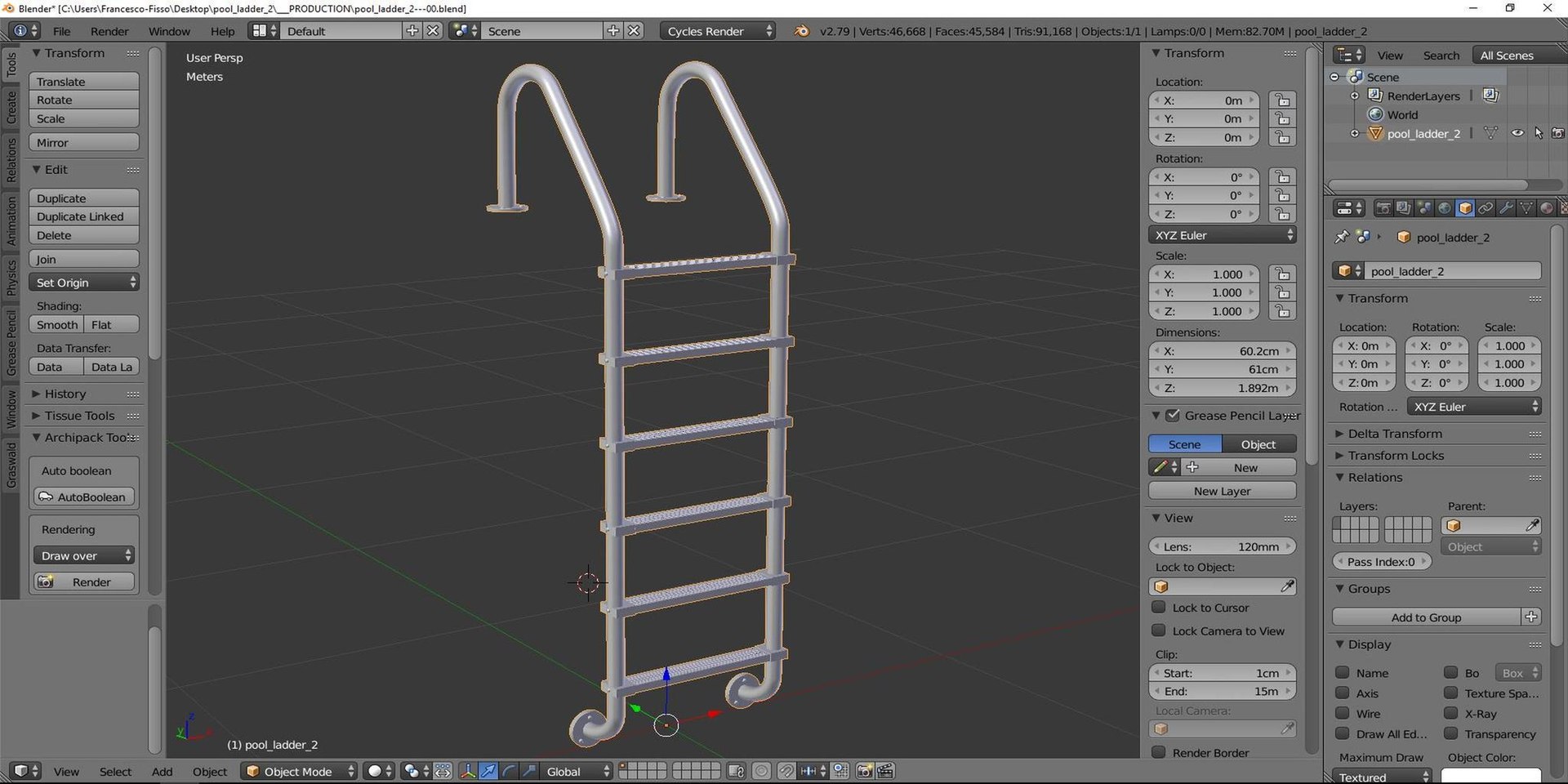 Pool Ladder 3D Model - TurboSquid 1406935