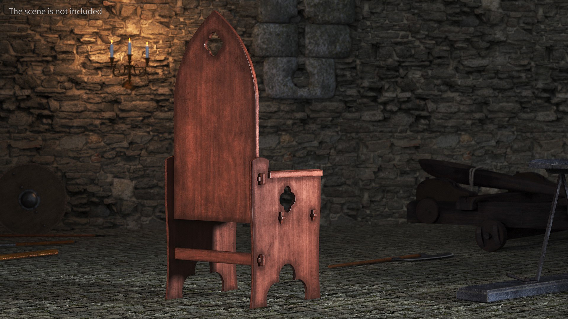 3D Model Carved Medieval Gothic Style Arched Back Chair - TurboSquid ...