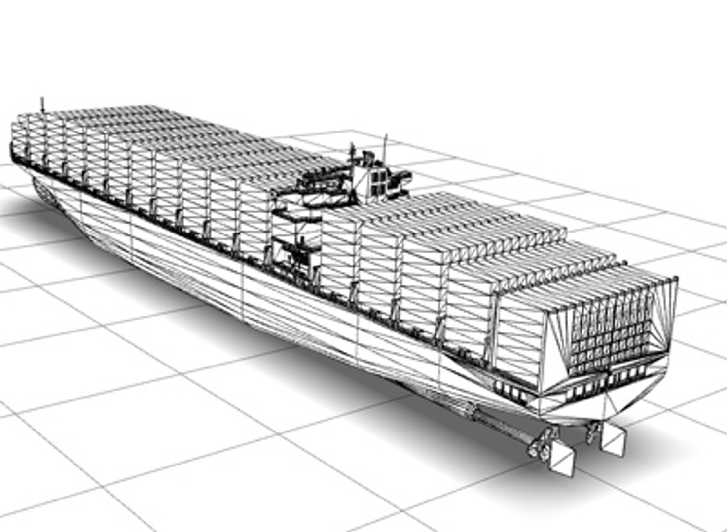 container cargo ship 3d model