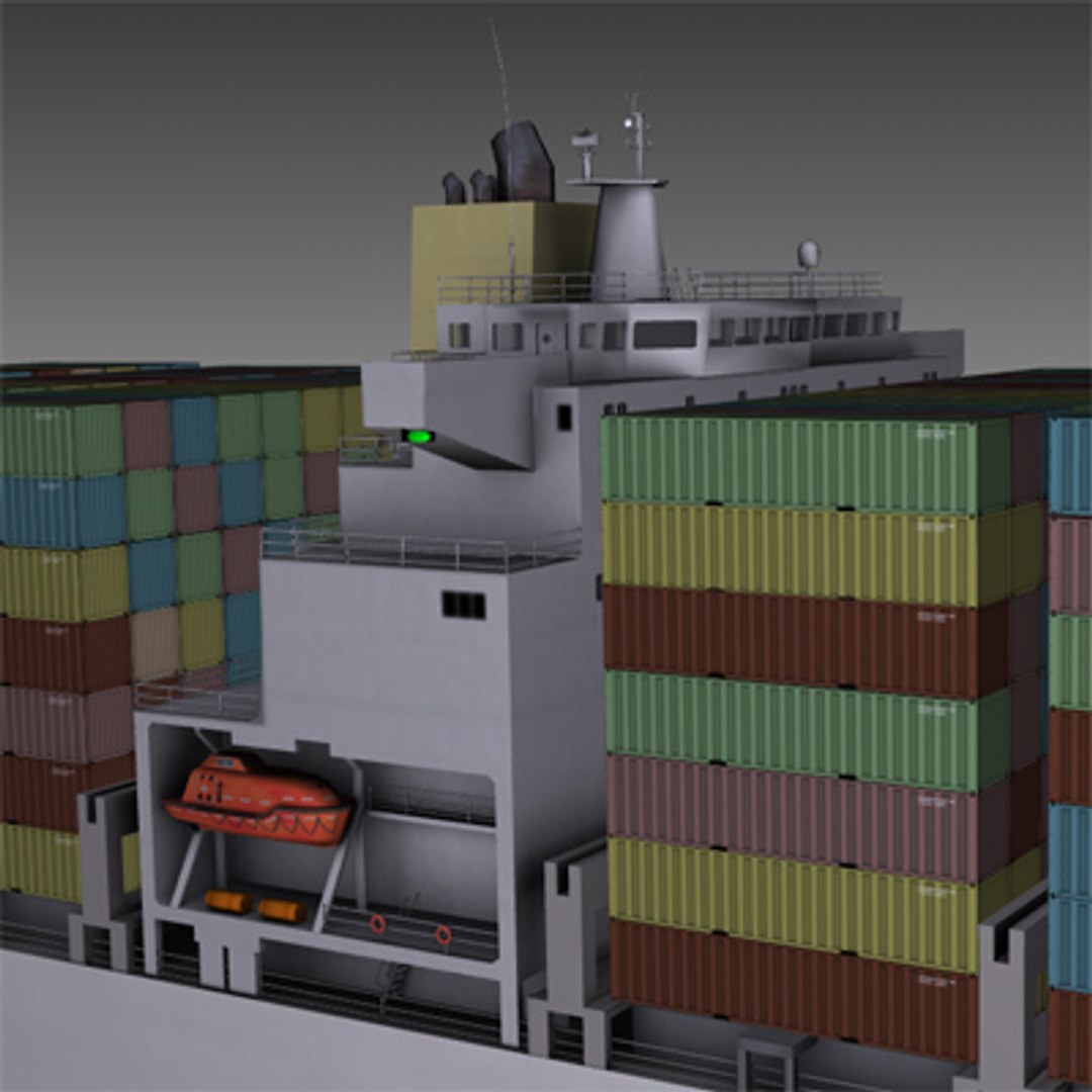 container cargo ship 3d model