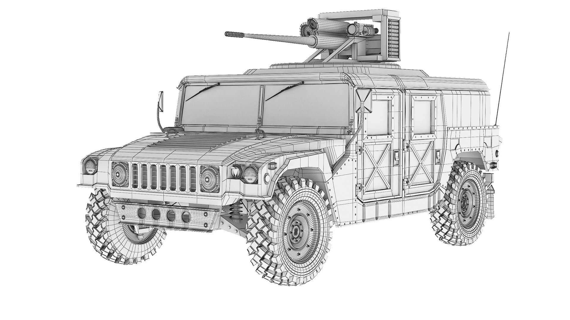 Humvee Military M242 Bushmaster 1989 model - TurboSquid 1940903