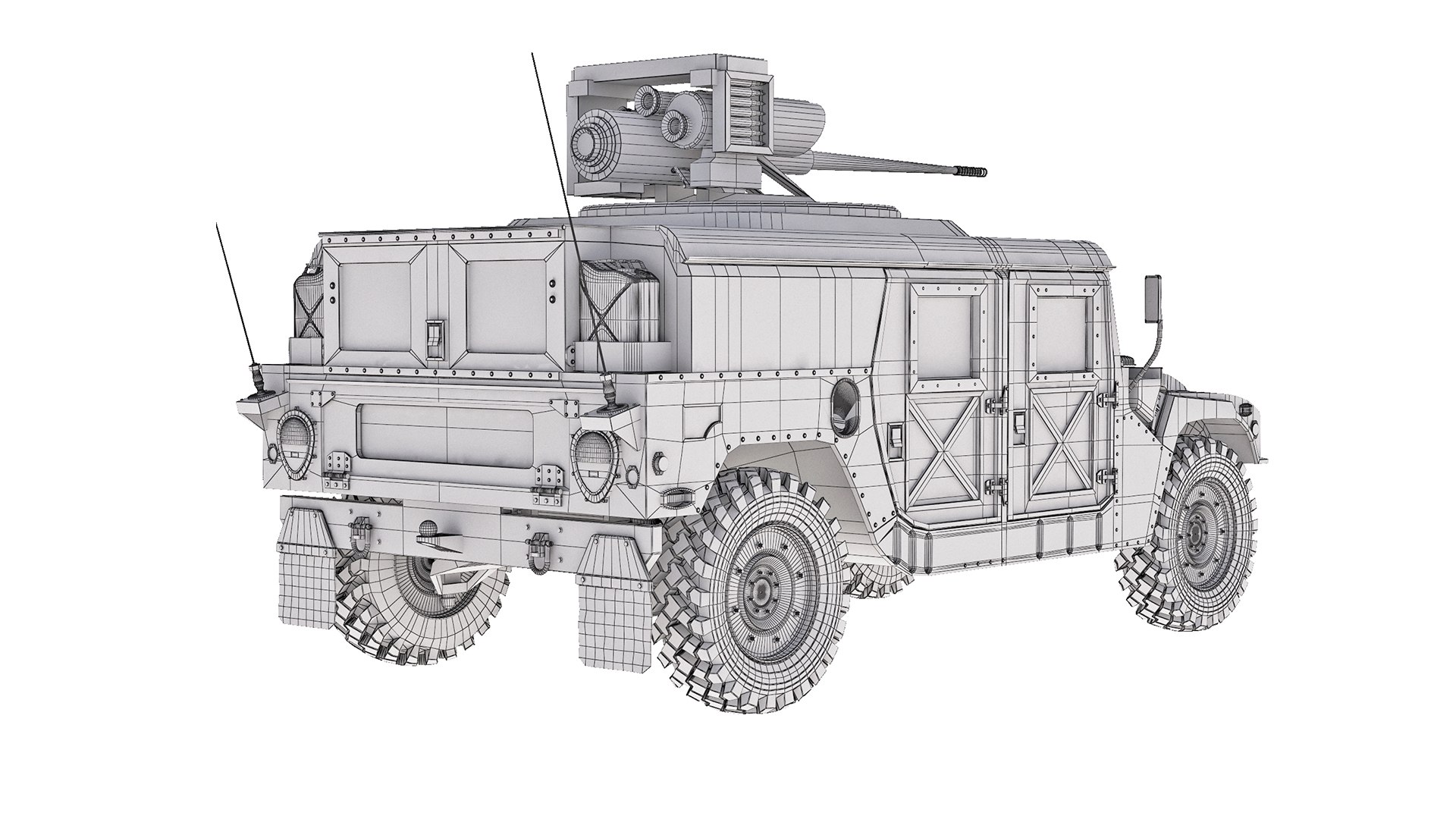 Humvee Military M242 Bushmaster 1989 model - TurboSquid 1940903