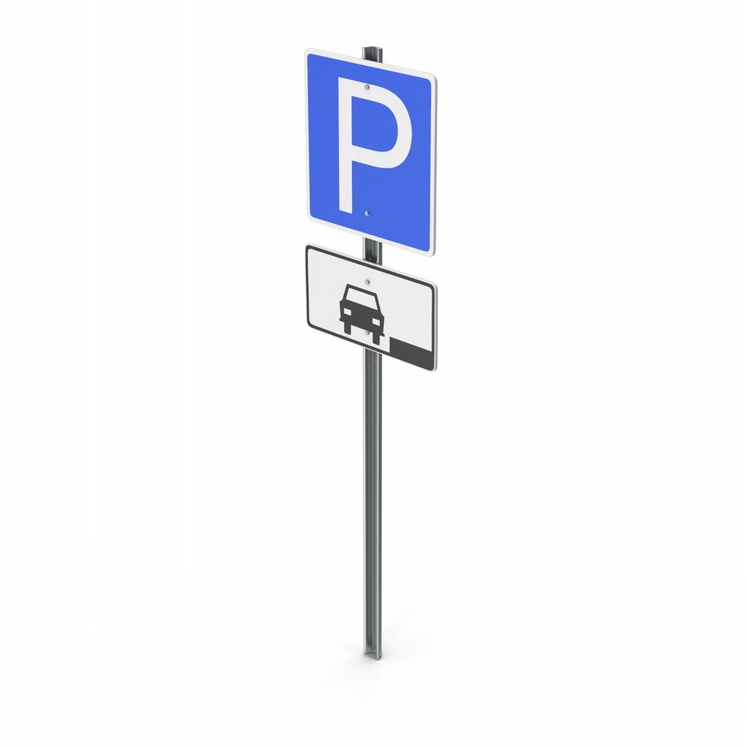 3D Car Parking Road Sign model - TurboSquid 2038669
