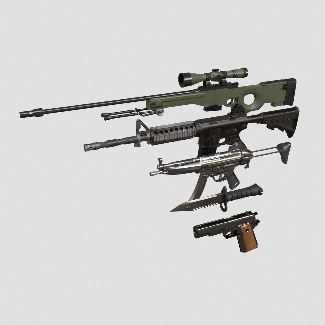 Modern Realistic Weapons Pack 3D Model - TurboSquid 2288996