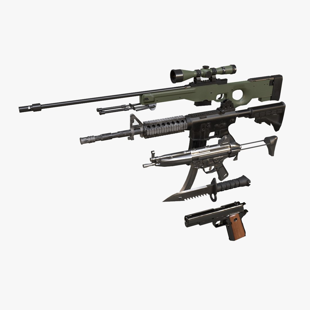 Game Ready Modern Realistic Weapons Pack 3D Model - TurboSquid 2288996