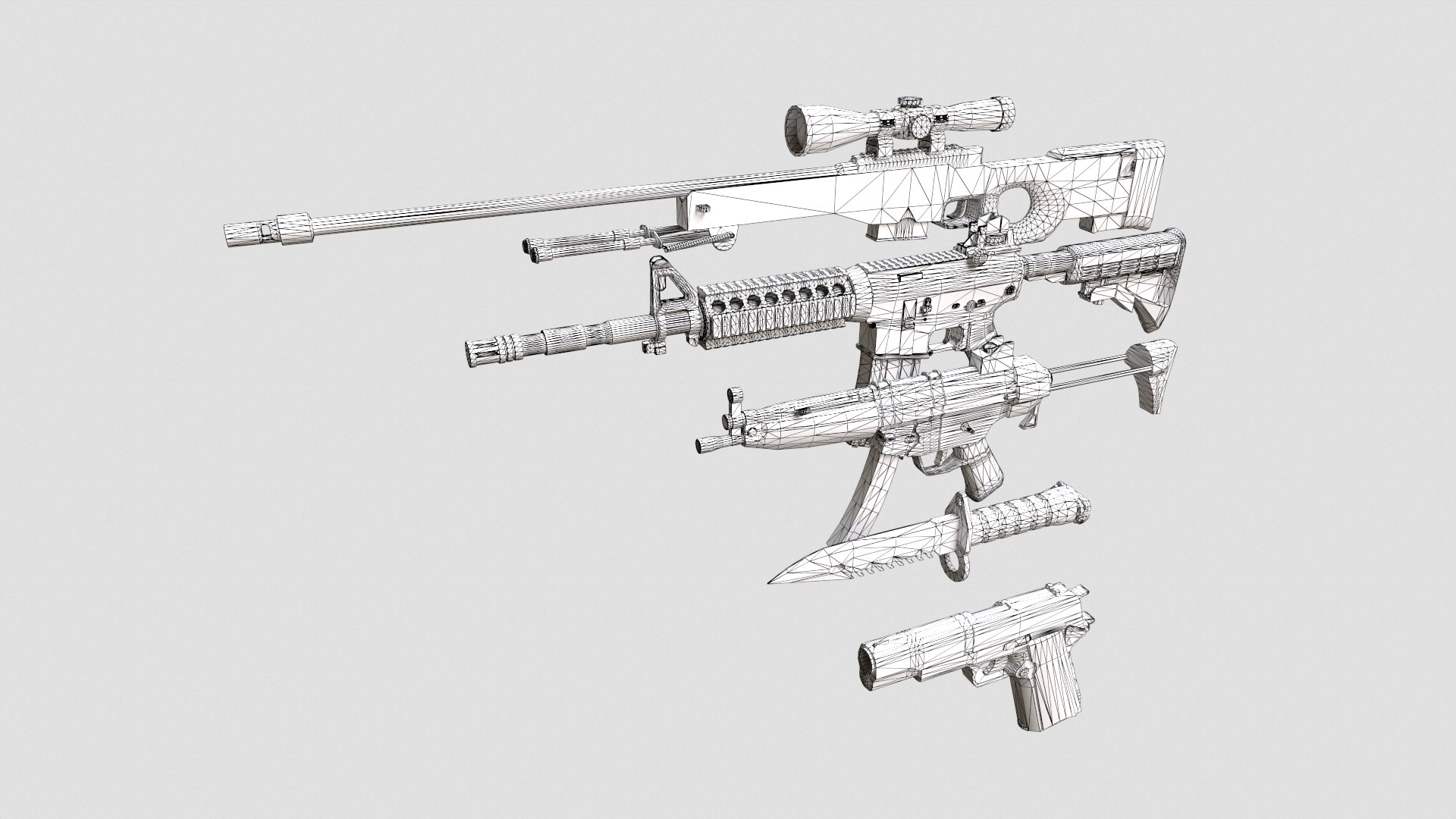 Game Ready Modern Realistic Weapons Pack 3D Model - TurboSquid 2288996