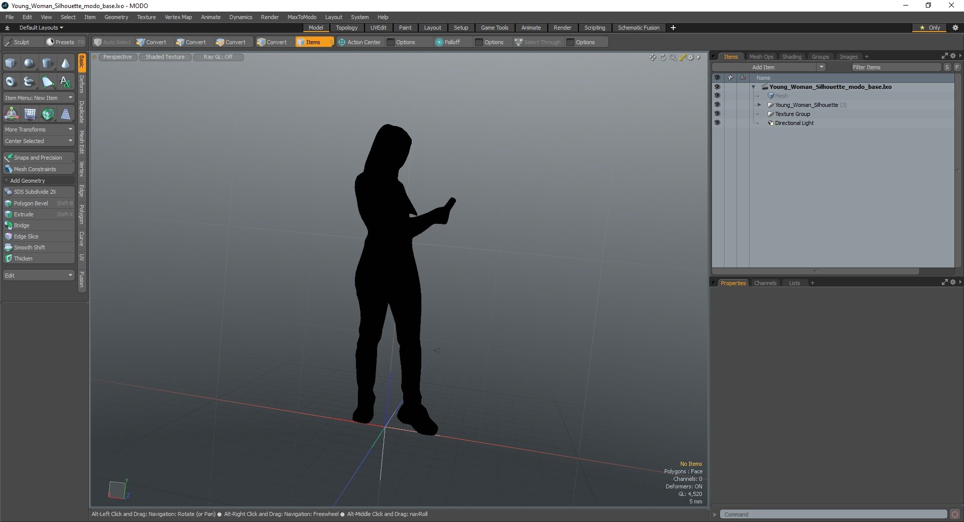 Young Woman Silhouette 3D Model - TurboSquid 2215359