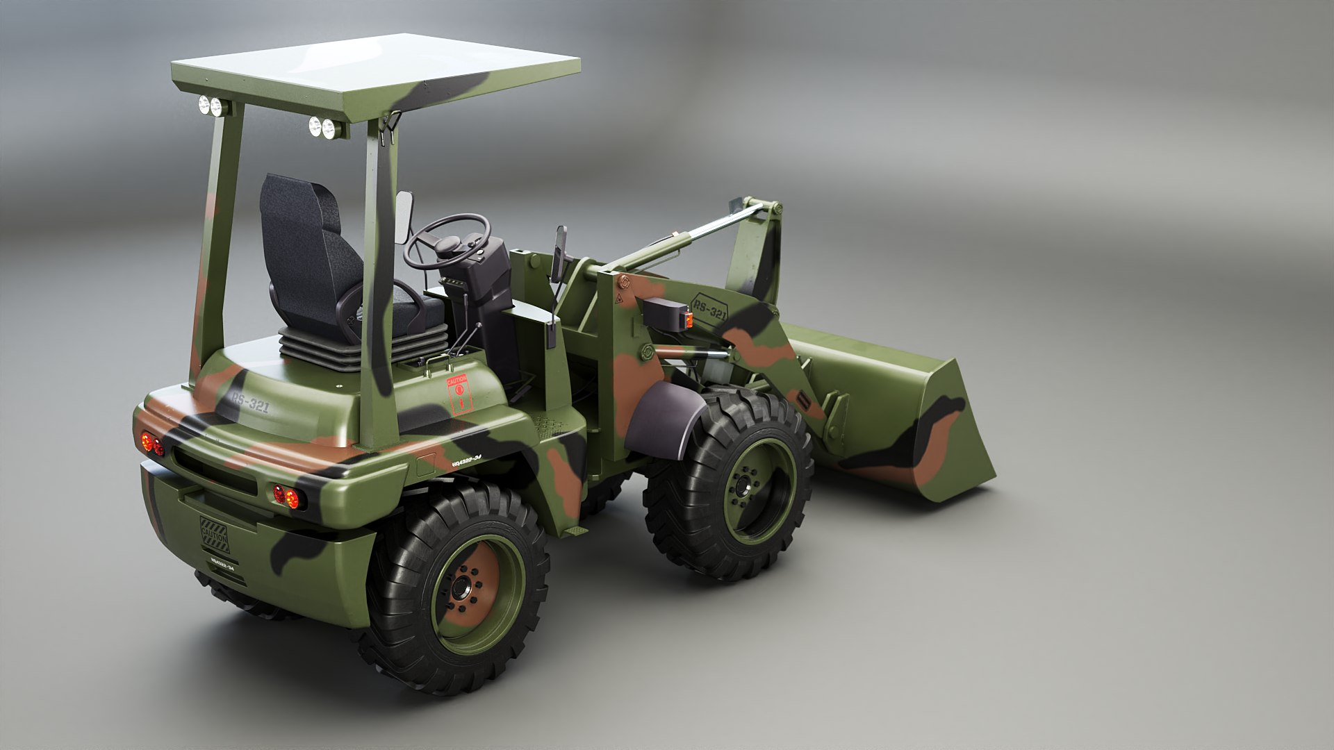Small Military Wheeled Loader 3D - TurboSquid 2329952