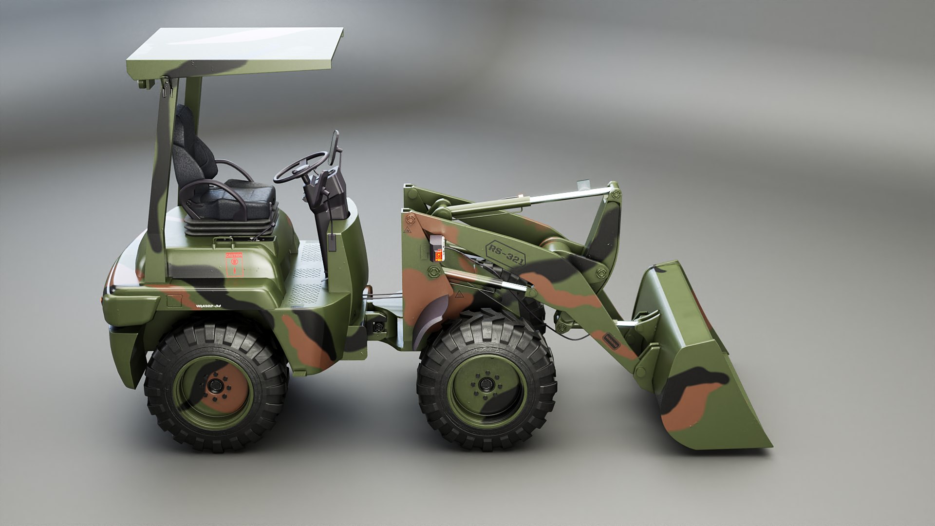 Small Military Wheeled Loader 3D - TurboSquid 2329952