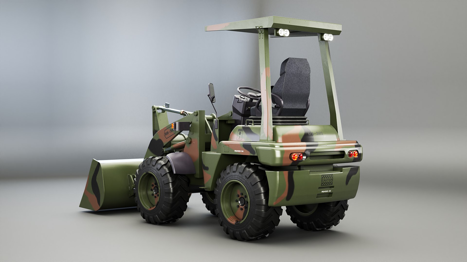 Small Military Wheeled Loader 3D - TurboSquid 2329952