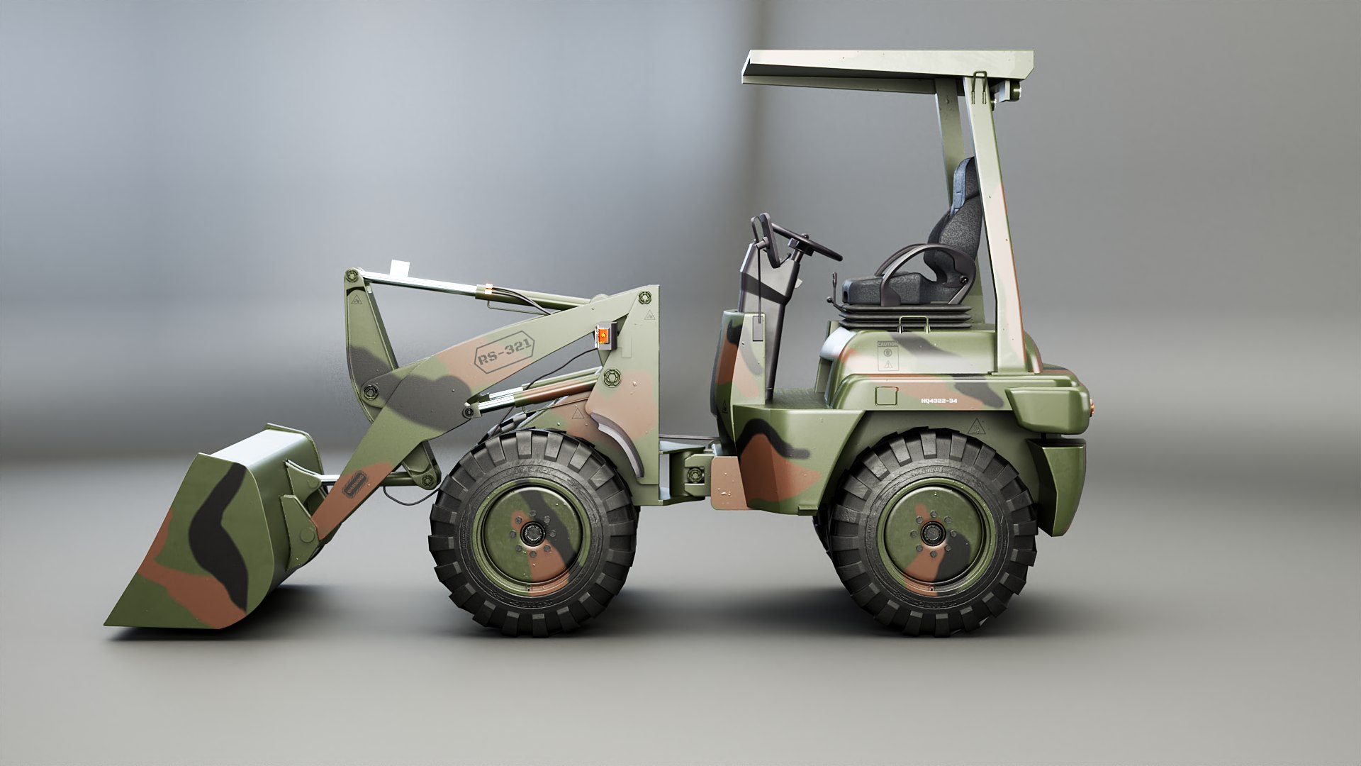Small Military Wheeled Loader 3D - TurboSquid 2329952