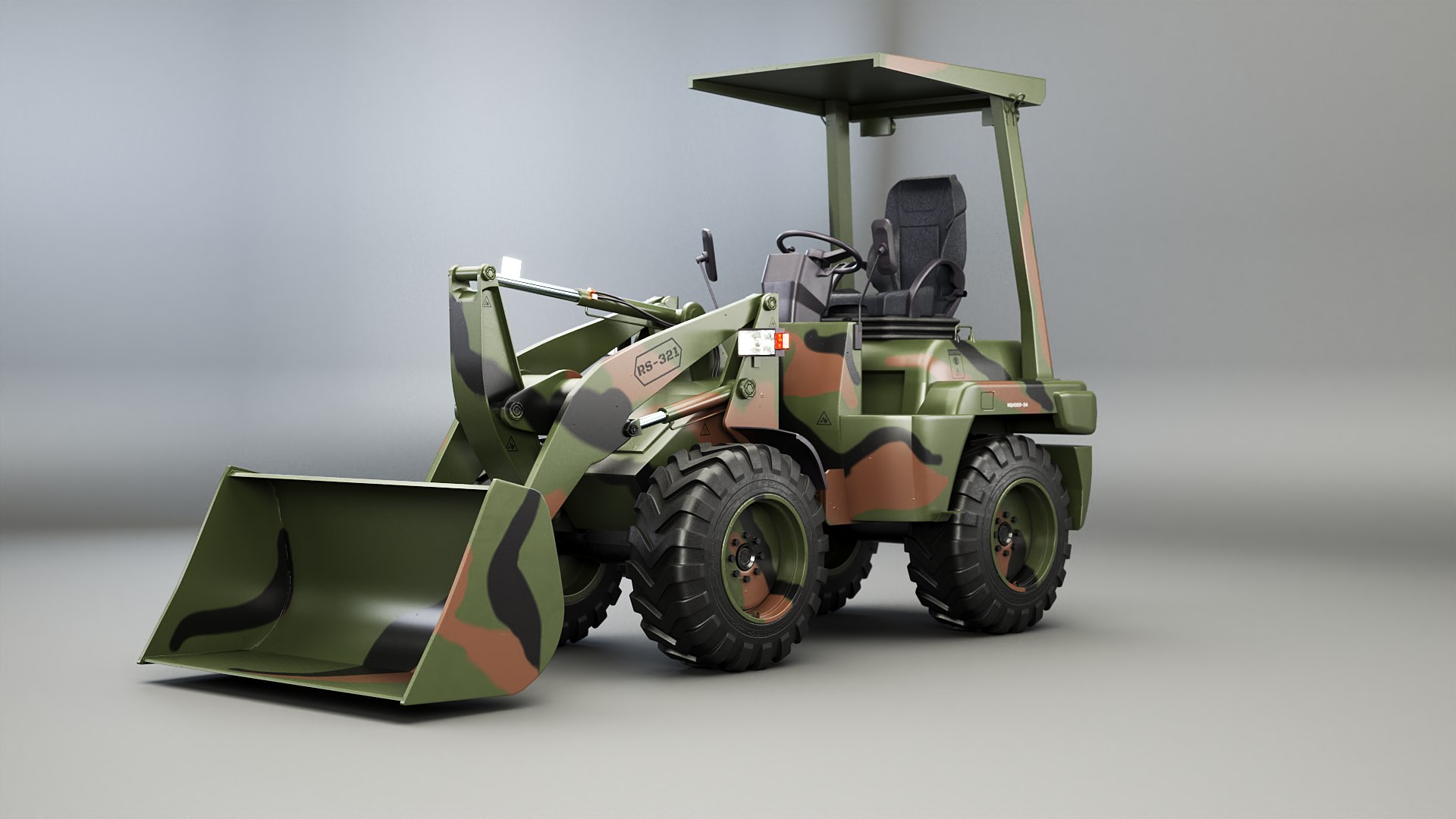 Small Military Wheeled Loader 3D - TurboSquid 2329952