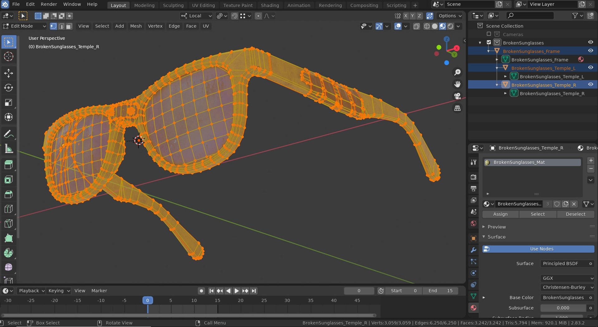 Broken Sunglasses 3D Model - TurboSquid 1595790